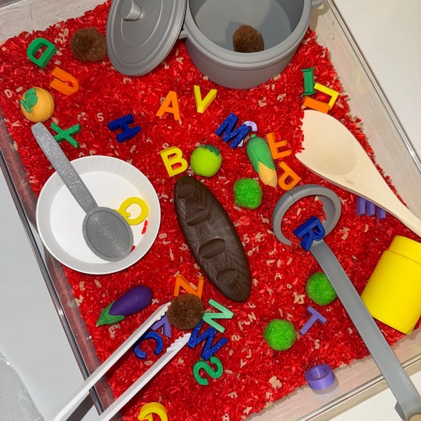 Alphabet Soup Sensory Bin - Interactive Play Kit for Kids | Educational ...