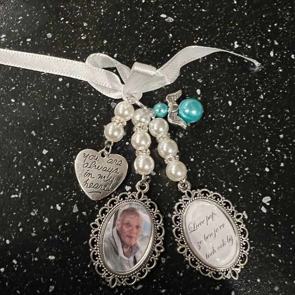 Personalised Wedding Bouquet Charm, Memorial, Photo, Remembrance ...