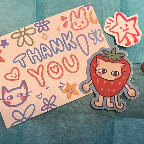 Fruit Cat Stickers Aesthetic Cute Stickers Sticker Pack - Etsy