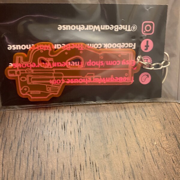 Pink P90 Keychain, Charm, or Necklace || FN P90 P-chan || Laser-cut ...