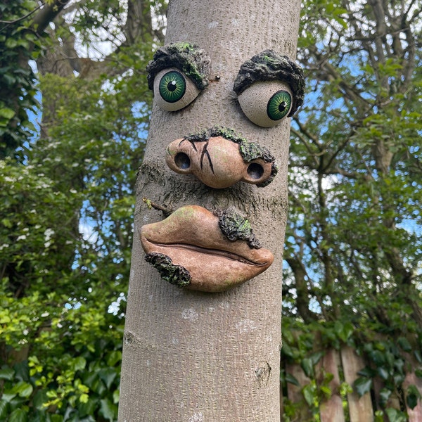 Tree Face Garden Decoration, Outdoor Ornaments, Funny Faces, Face ...