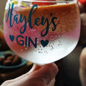 Gin Glass Decal, Gin Glass Sticker, Names for Drinks Glasses ...