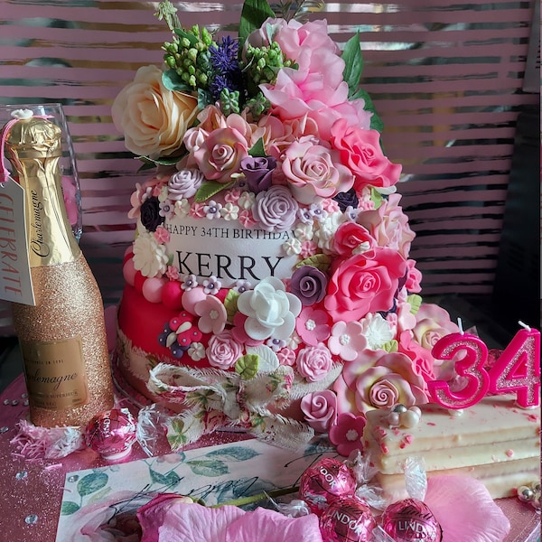 12 Pink Roses Flowers Edible Cake Toppers Sugarcraft Wedding Cupcake - Etsy