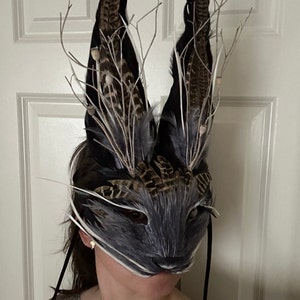 Luxury Brown Hare Mask, Large Brown Rabbit Mask, Halloween Mask ...