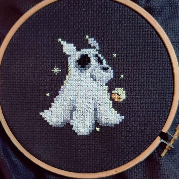 Dog Ghost, Halloween Cross Stitch Pattern, Doggo, Puppy, Witch, Ghost ...