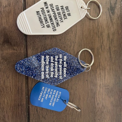 Coffee Then Victory Keychain in Blush Pink Gift Feminist - Etsy