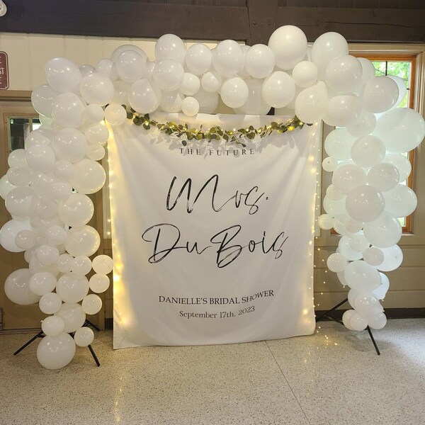 The Future Mrs. Backdrop, Boho Bridal Shower Decorations, Engagement ...