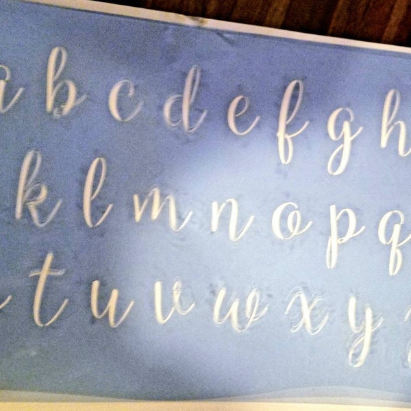 Alphabet Stencil - Letters Stencil - Alphabet - Script Alphabet - Lower ...