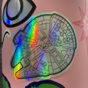 Millennium Falcon Holographic Sticker/ Star Wars Disney Laptop Stickers ...