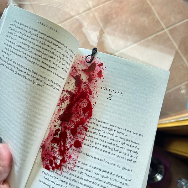 Laminated Bloody Acrylic Paint Bookmark - Customizable Red and Black ...