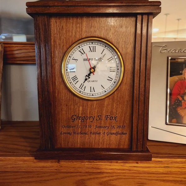 Memorial Mantel Clock Cremation Urn, Adult Size Urns for Human Ashes ...