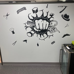 Hair Salon Wall Window Decal Sticker Hair Stylist Hair Tools | Etsy