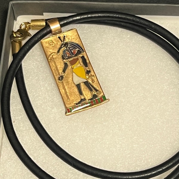 Set Egyptian God of Chaos Pendant Necklace - Hand Carved and Painted ...