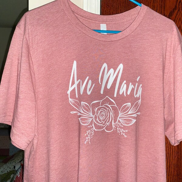 Ave Maria Shirt, Virgin Mary Shirt, Miraculous Medal T-shirt, Catholic ...