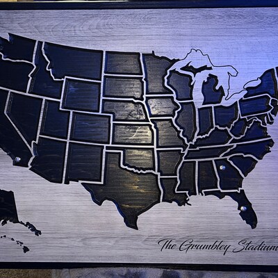 Baseball Bucket List Map US Push Pin Map Mark Baseball Stadiums MLB ...