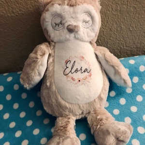 Personalised Owl Teddy, New Baby Gift, Customised Plush Soft Toy, Your ...