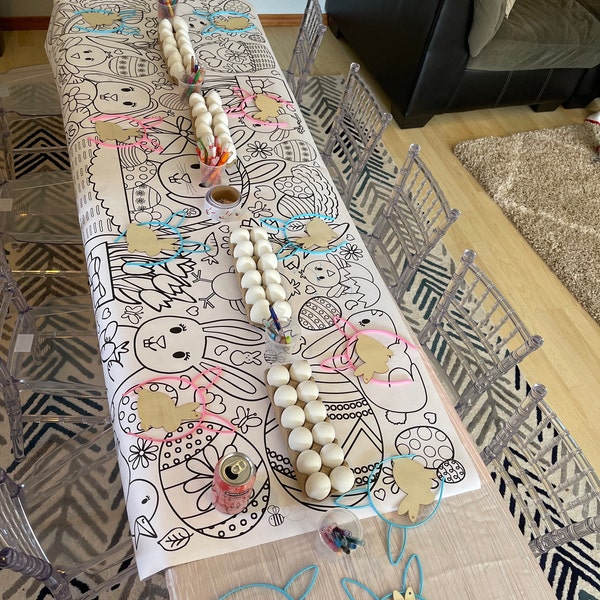 GIANT Easter Coloring Poster or Table Cover | Paper Easter Tablecloth ...