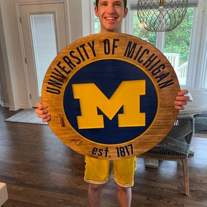 University of Michigan Handmade Wood Sign - Etsy