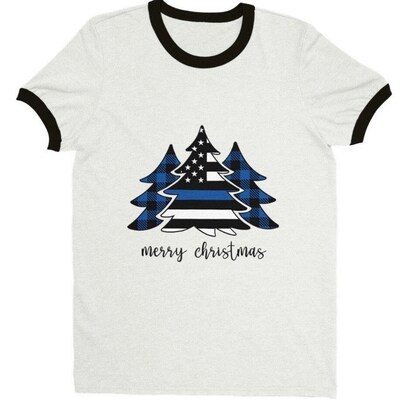 Blue Line Christmas Tree, Police Officer Christmas, Thin Blue Line PNG ...