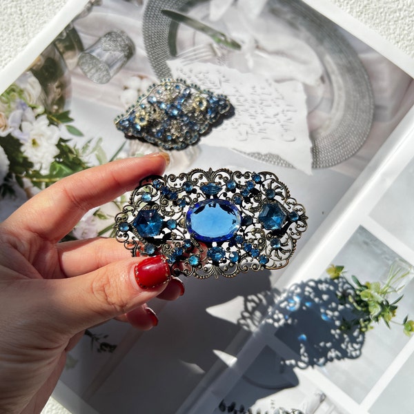 No 166 Huge 1920's Filigree Neiger Flowers Czech Brooch Rainbow ...