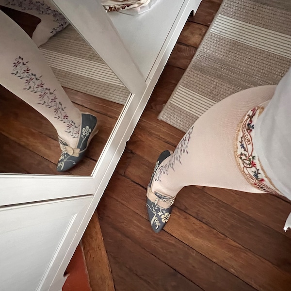 Hand Painted, 18th Century Shoe, Reenactment, Georgian, Historical ...