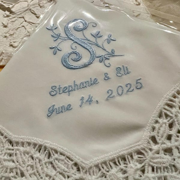 Personalized Bridal Handkerchief, Handkerchief Custom Wedding ...