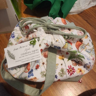 Very Large Roomy Drawstring Project Bag With Inside Pockets for Sweater ...