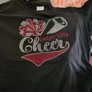 Custom Football Team and Colors RHINESTONE Mega Bling Shirt, Football ...