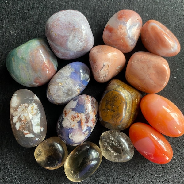 Pretty Cotton Candy Pink Agate Tumbles, Pocket Stones, Crystal Gifts - Etsy