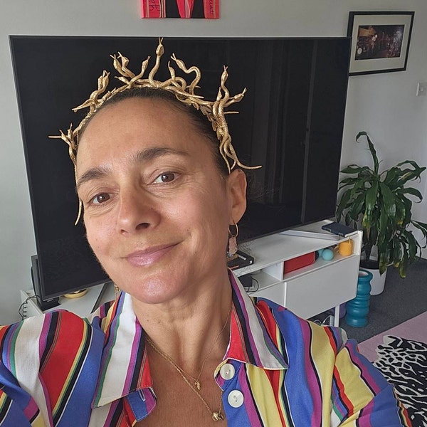 Custom-made Black Medusa Headpiece - Etsy