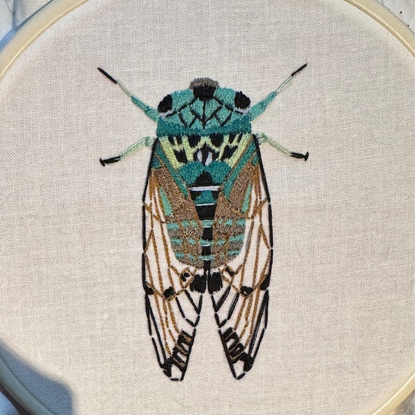 PDF Green Cicada Embroidery Pattern and Instructions Downloadable ...
