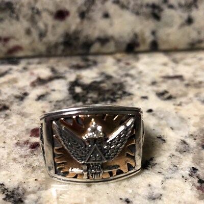 AASR 32nd Degree Ring With Diamond Handmade Men's - Etsy