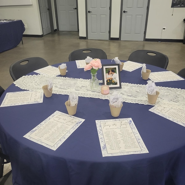 NON-ALC VERSION - Bridal Shower Game - Digital Download - Blue Floral ...