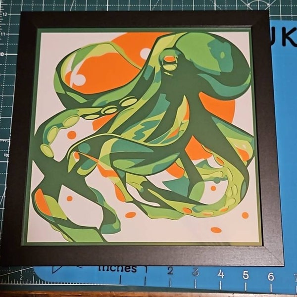 3D Layered Octopus SVG, Octopus Laser Cut File, Octopus Plywood Art Cut ...