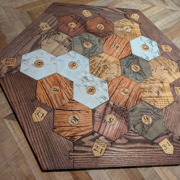 Settlers of Catan Inspired Board Custom 1/4inch Thick Cherry Hardwood ...