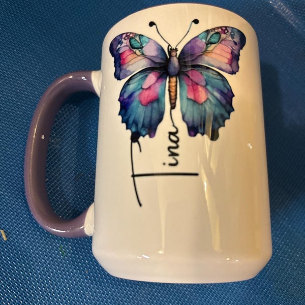 Butterfly Custom Name Mug, Butterfly Lover Gift, Butterfly Mug ...
