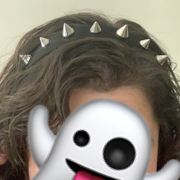 Spiked Black Headband, Gothic Crown Hair Accessory, Grunge Punk Studded ...