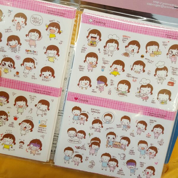 20 Sheets Momoi Stickers - Transparent Girl Sticker - Diary Sticker ...