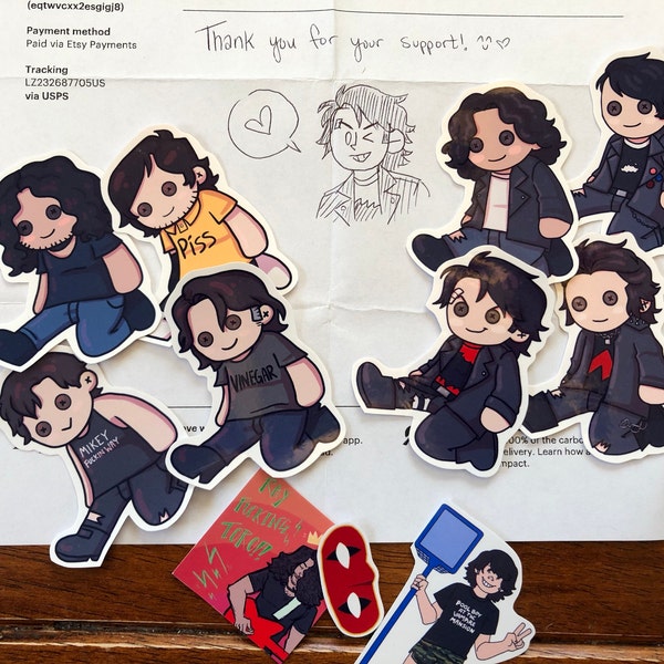 My Chemical Romance MCR Doll Stickers || Original Era Sets (bullets ...