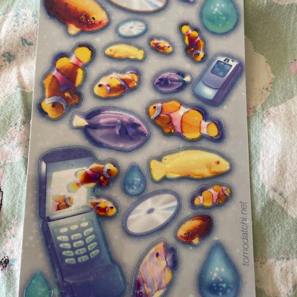 Frutiger Aero Style Holo Sticker Sheet - Hand Made - Holographic Vinyl ...