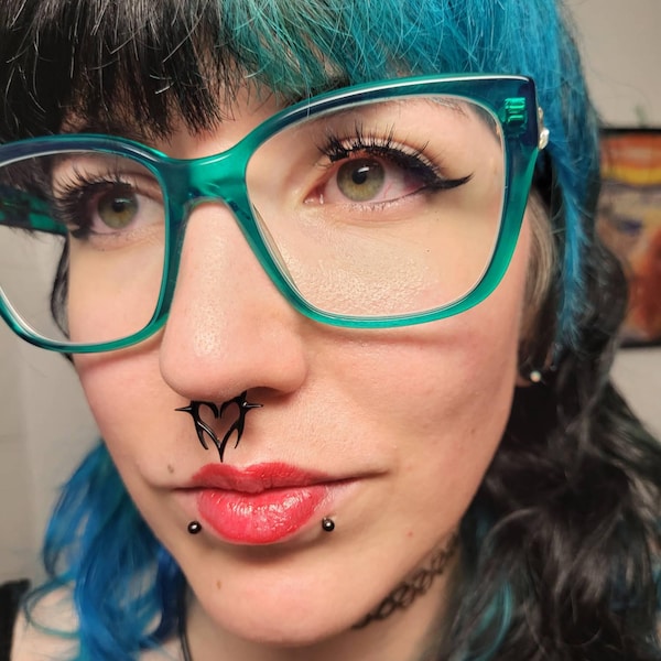 Titanium Heart Septum Clicker: Goth Punk Nose Ring, 16G 8mm/10mm - Etsy