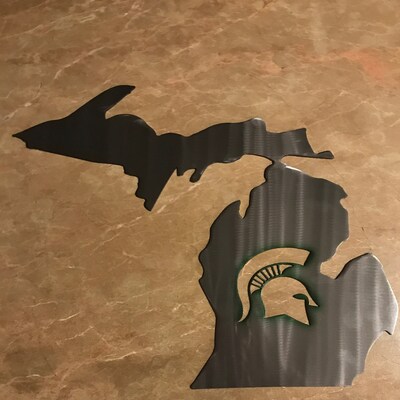 MSU State of Michigan Metal Wall Art - Etsy