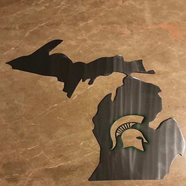 MSU State of Michigan Metal Wall Art - Etsy