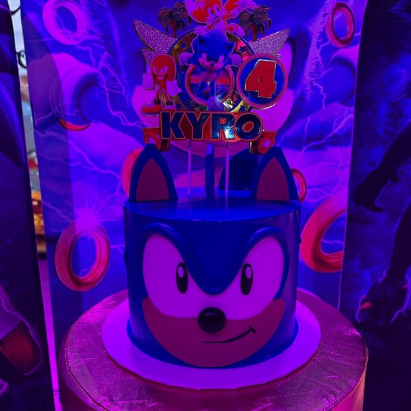 Sonic Cake Topper. Sonic Hedgehog Cake Topper. Sonic Shaker Cake Topper ...