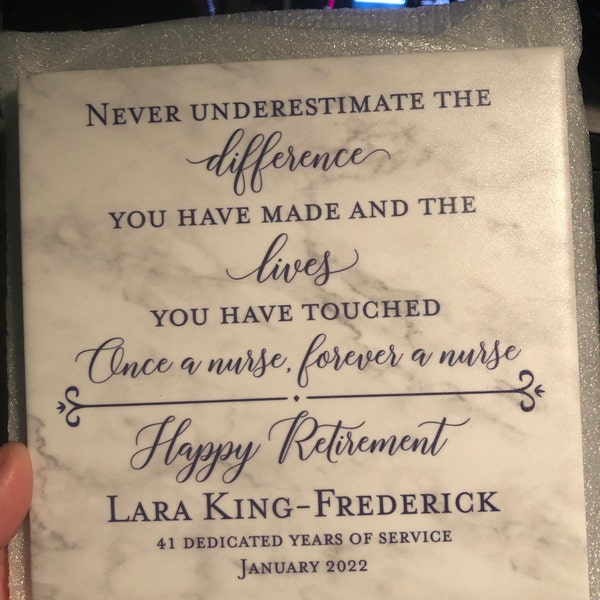 Forever A Nurse Retirement Tile Plaque Gift for RN, Cna, Lpn, Aprn ...
