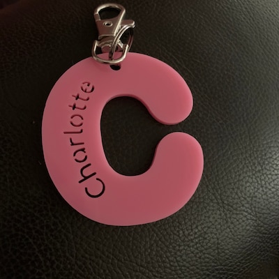 Personalised 6cm Acrylic Alphabet Letter Name Bag Tag for Backpack ...