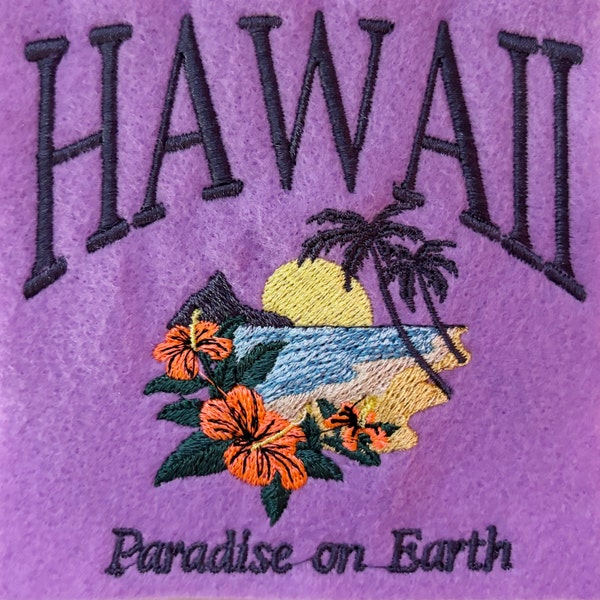 Hawaii Embroidery Design Paradise on Earth - Etsy