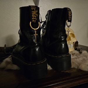 BARBED WIRE LEATHER Boot Strap, Holographic Vegan Leather Boot Chain ...