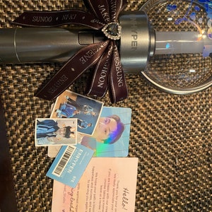 SEVENTEEN SVT Caratbong Ribbon Bow Keychain Pendant Light Stick Lanyard ...