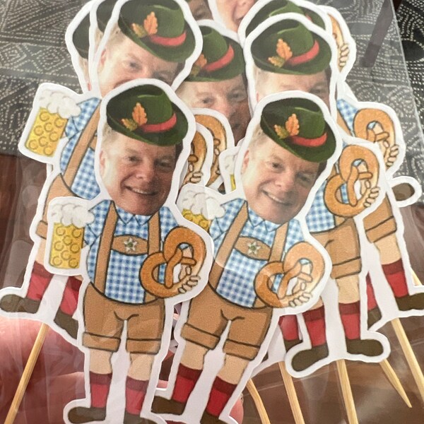 Oktoberfest Photo Cupcake Toppers | German Guy Face Toppers | Funny ...